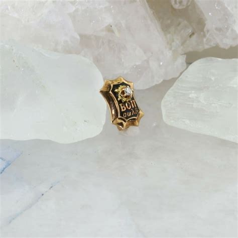 10k Yellow Gold Beta Omicron Pi Pledge Pin Gem