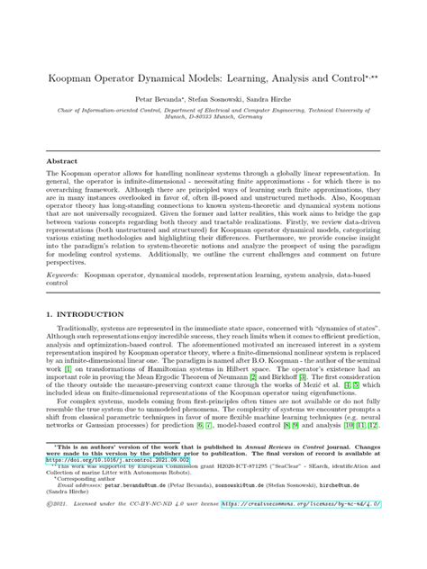 Koopman Operator Review Pdf