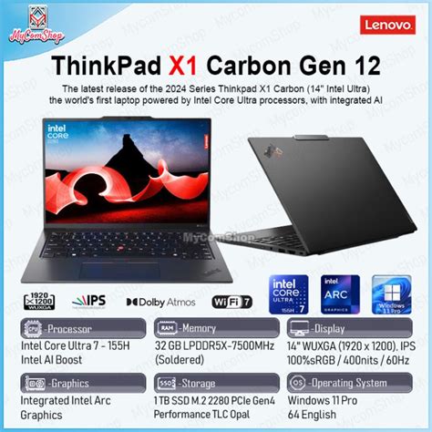 Jual Lenovo Thinkpad X1 Carbon Gen 12 Ultra 7 155h 32gb Ram 1tb Ssd Intel Arc 14 Wuxga