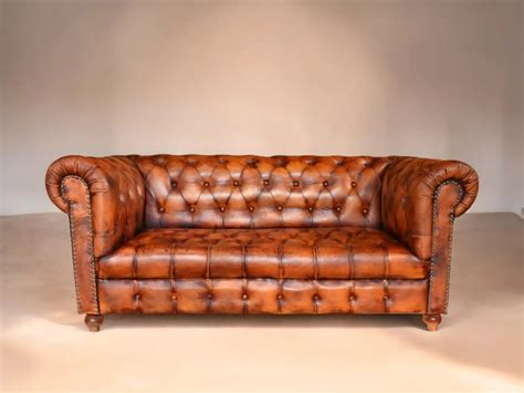 Buff Leather Sofa 2 Seats Navyani Arts