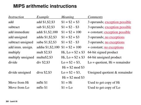 PPT ECE 361 Computer Architecture Lecture 4 MIPS Instruction Set Architecture PowerPoint