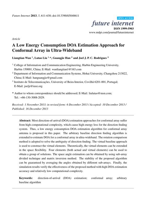 Pdf A Low Energy Consumption Doa Estimation Approach For Conformal