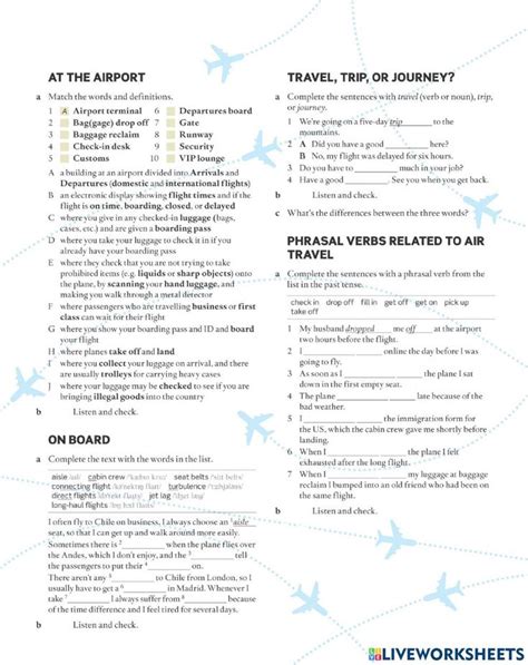 Air Travel Vocabulary Bank Worksheet Vocabulary Teachers School Subjects