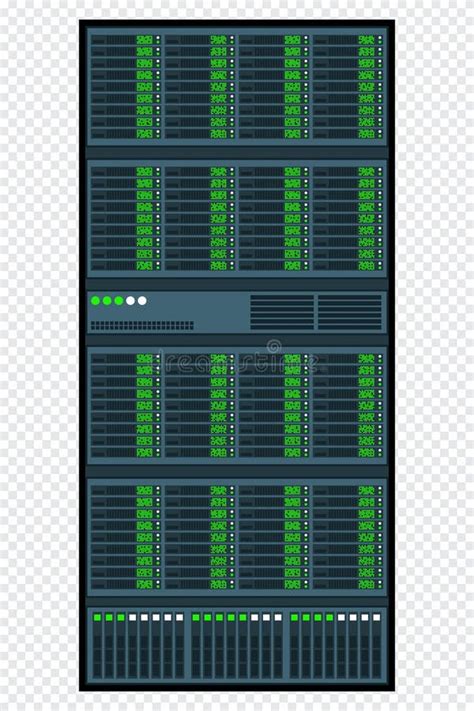 Server Rack Server Room Data Center Network Server Isolated Server In Flat Design Stock