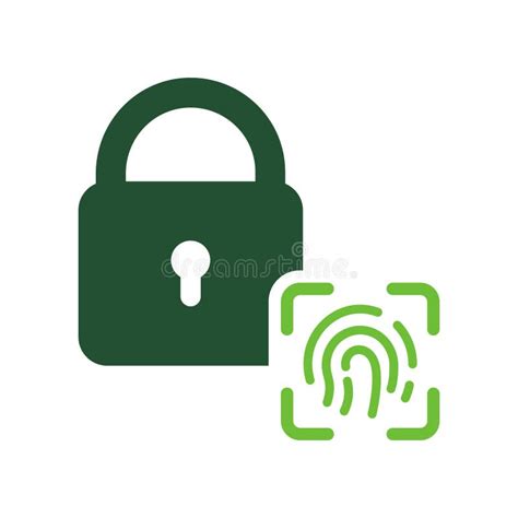 Finger Print Biometric Identification With Padlock Silhouette Icon