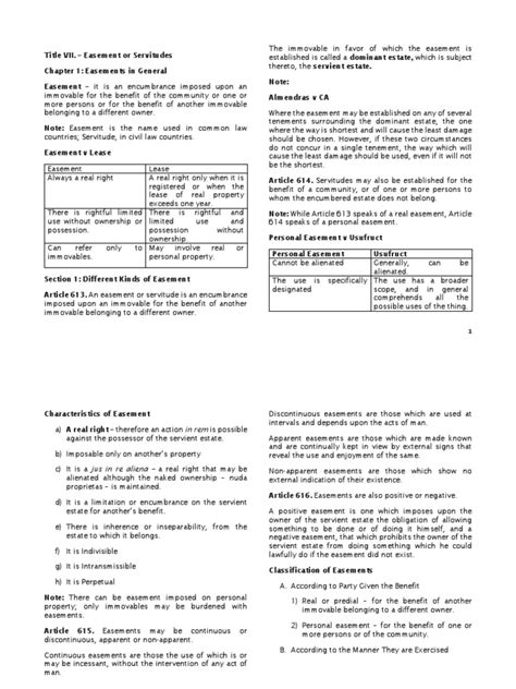 notes on easement pdf easement indemnity