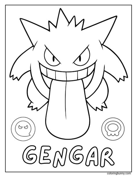 Gengar Coloring Pages 36 Free Printable Pdfs