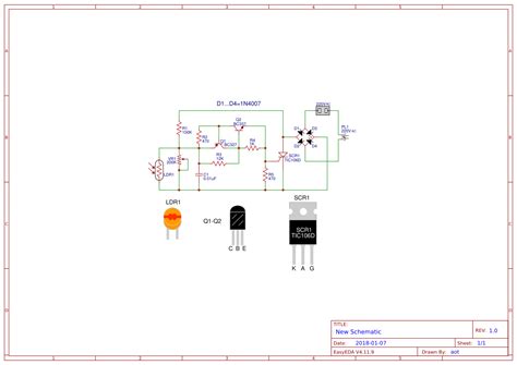 Automatic Night Light Circuit Using SCR OSHWLab