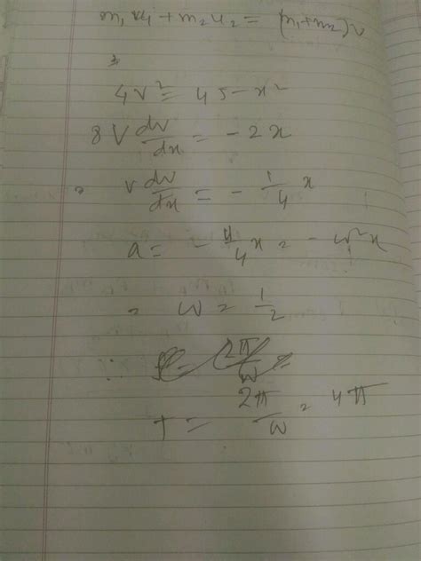 2 if the displacement x and velocity of a particle executing simple