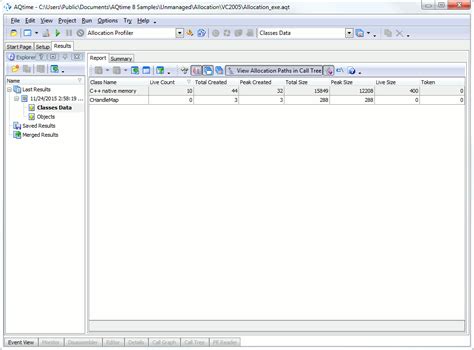 Allocation Profiler Tutorial 6 Analyzing Results Of Unmanaged Samples Aqtime Documentation