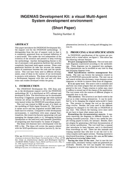 Pdf Ingenias Development Kit A Visual Multi Agent System Development Environment
