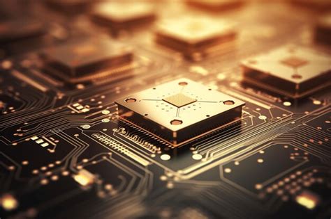 Close Up Of Microchip Transistors Premium Ai Generated Image