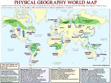 Physical Geography World Map Worksheet By Ace Up Your Sleeve Tpt