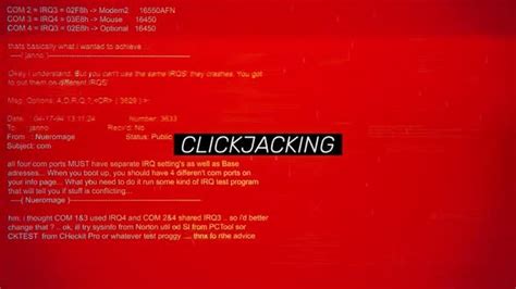 Clickjacking Text On Hacking Background Screen Motion Graphics