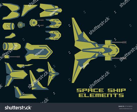 Vector Game Spaceship Creation Kit Stock Vector Royalty Free