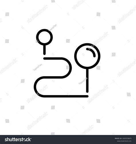 Navigation Path Outline Route Between Two Stock Vector Royalty Free