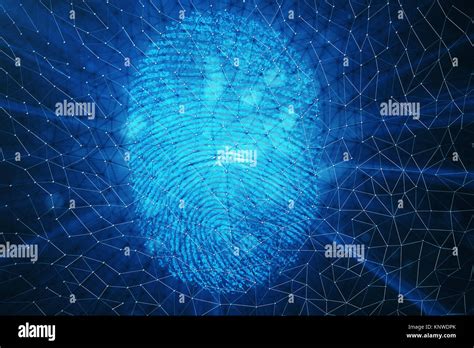 D Illustration Fingerprint Scanning Identification System Fingerprint Scan Provides Security