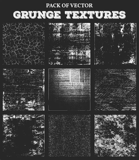 Premium Vector | Monochrome grunge distressed texture set