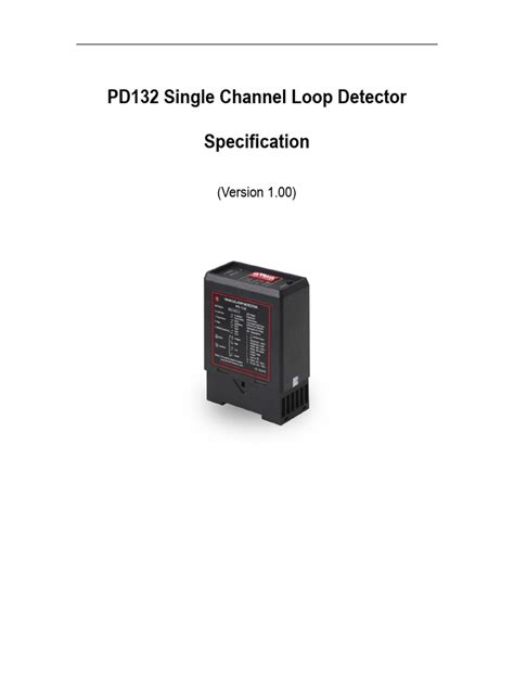 Pd132 Loop Detector Pdf Alternating Current Mains Electricity
