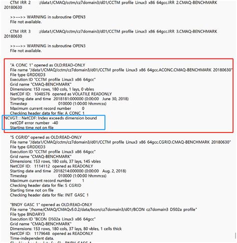 Error About Running Cctm：netcdf Error Number 40 Starting Time Not On