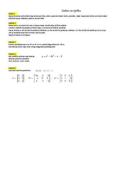 Excel Zadaci Pdf