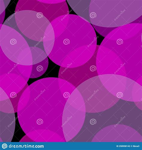 Seamless Pattern Of Randomly Arranged Circles Lilac Pastel Shades Stock
