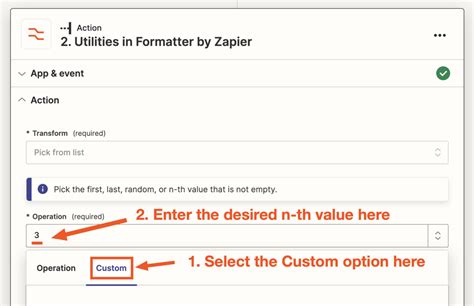 how do i select the third item from a pick from list formatter step