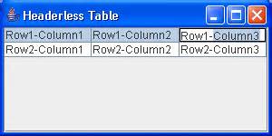 Row Number Table Header Table Column Swing JFC Java