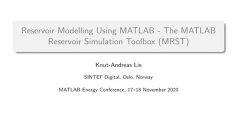 Download Pdf Reservoir Modelling Using Matlab The Matlab Reservoir · Matlab Reservoir