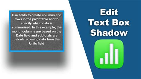 How To Edit Text Box Shadow In Apple Numbers Spreadsheet On Mac Youtube