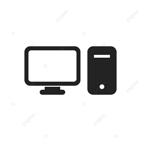 Computer Vector Illustration Monitor Flat Icon Software Computer Office Vector Software