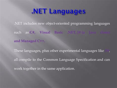 Architecture Of Net Framework PPT