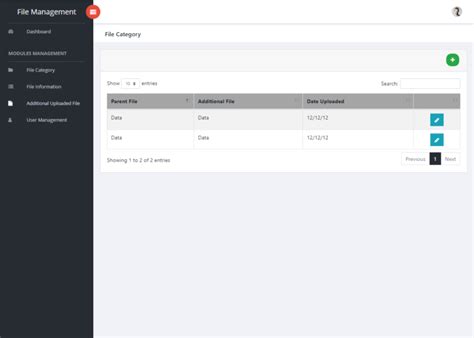File Management System User Interface In Bootstrap And PHP