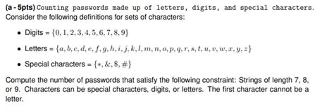 Solved A 5pts Counting Passwords Made Up Of Letters