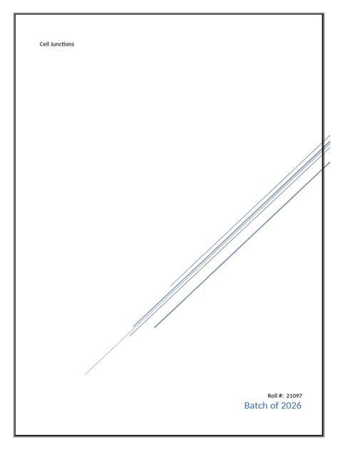 Cell Junctions Assignment 2 Pdf