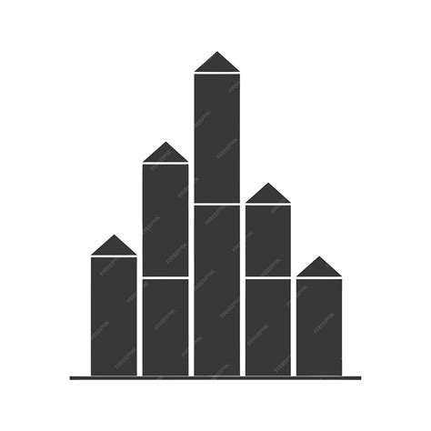 premium vector silhouette infographic bar graph growth 2d object