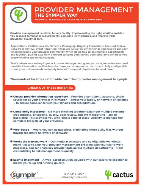 Cactus Software Provider Mgt The Symplr Way Pdf Product Lifecycle