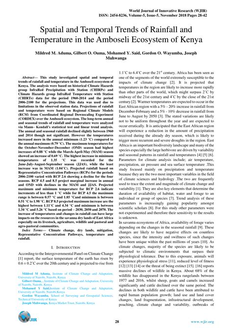 Pdf Spatial And Temporal Trends Of Rainfall And Temperature In The