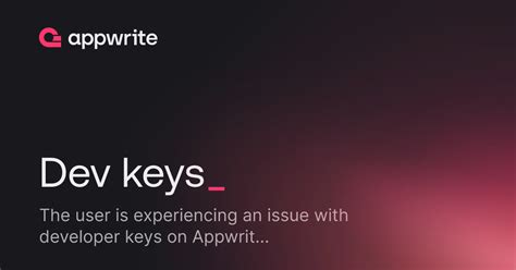 Dev Keys Threads Appwrite