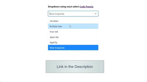 How To Create A Dropdown In React Using React Select Output Youtube