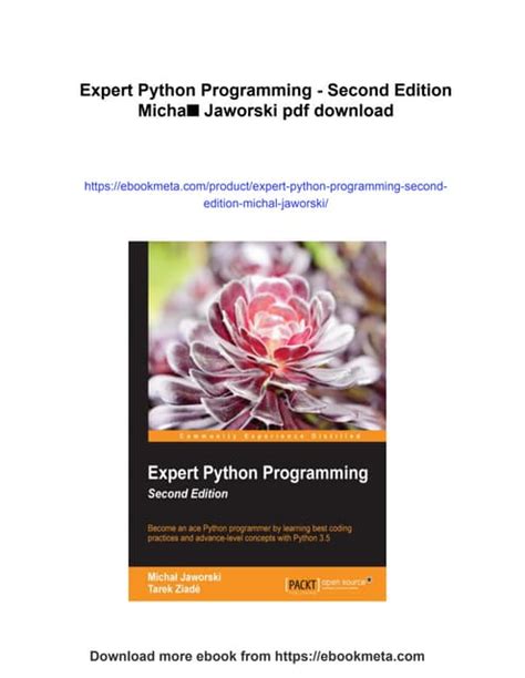 Expert Python Programming Second Edition Michał Jaworski Pdf