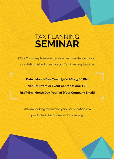 Tax Planning Seminar Invitation