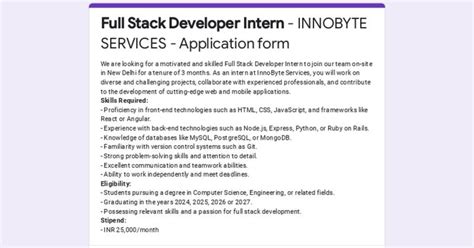 innobyte services is hiring for full stack developer intern sonam priya