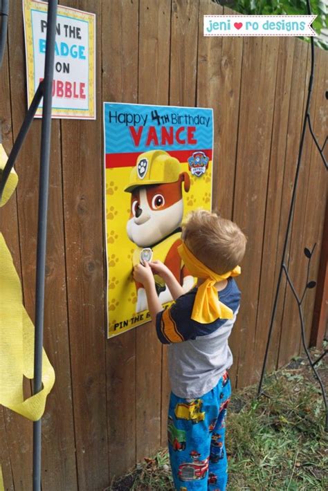Mr Vs Paw Patrol 4th Birthday Party The Fun Paw Patrol Pin The