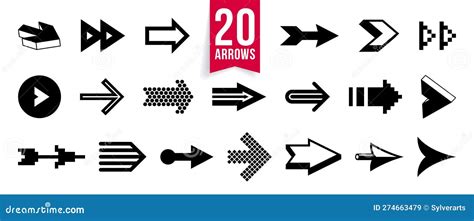 Arrow Symbols Big Set Of Different Shapes Styles And Concepts Cursors For Icons Or Logo
