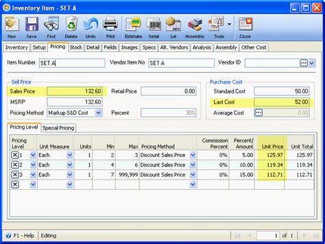 Inventory Price And Cost Updating