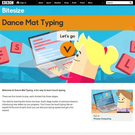 Bbc Bitesize Dance Mat Typing Pearltrees