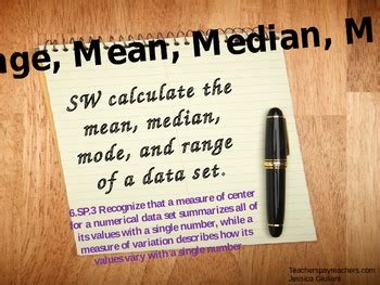 Range Mean Median Mode With M Ms POWERPOINT Version By Jessica Giuliani