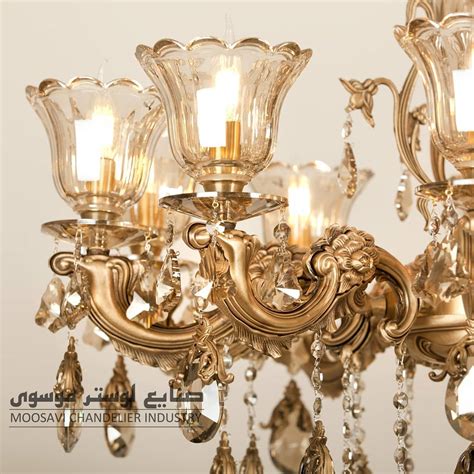 صنایع لوستر موسوی ‎ ‎لوستر شاخه گل برنزی ۱۰شاخه قابل سفارش در