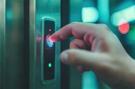 Premium Photo Hand Pressing Fingerprint On Biometric Scanner